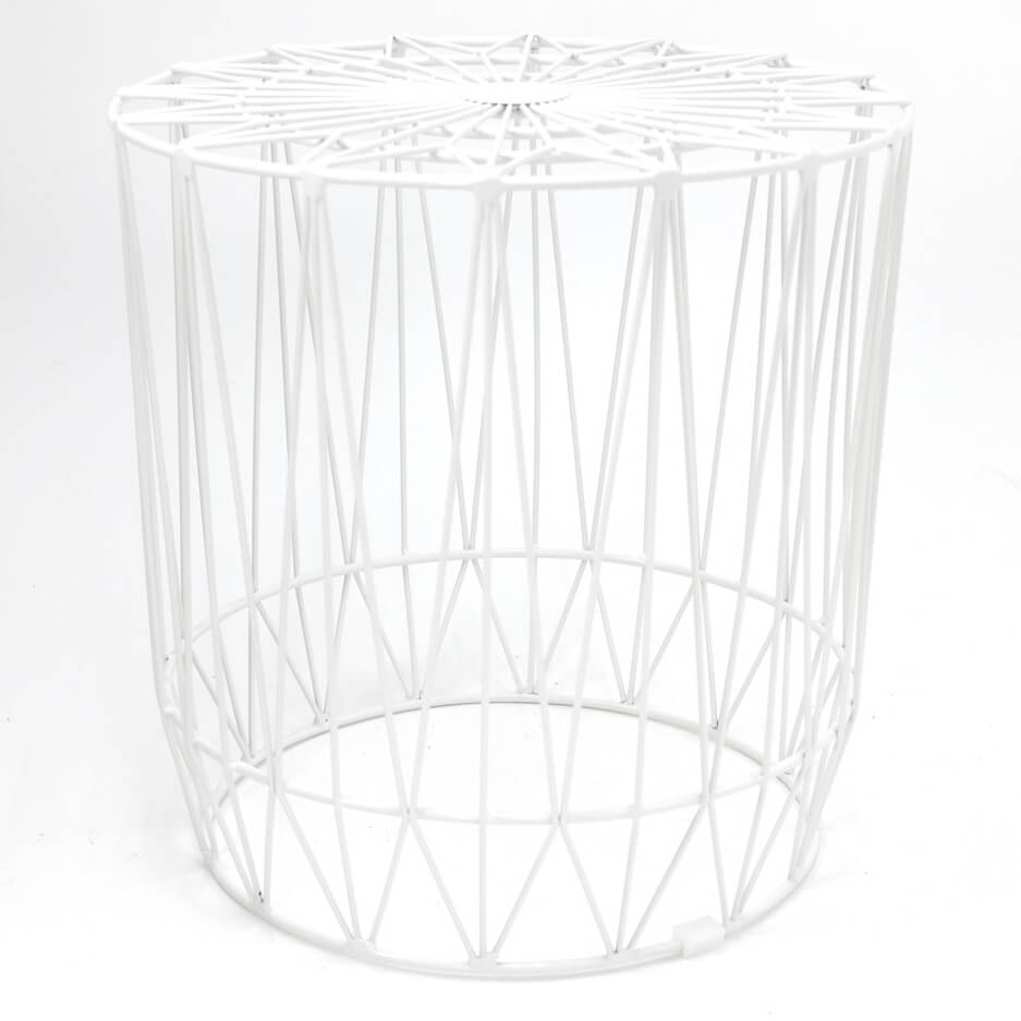 Wire End Table, White | Signature Party