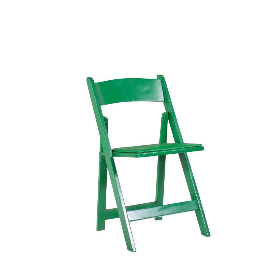 Kelly Green Wood Folding Chair | Signature Party