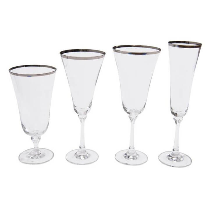 Silver Rim Glassware | Signature Party